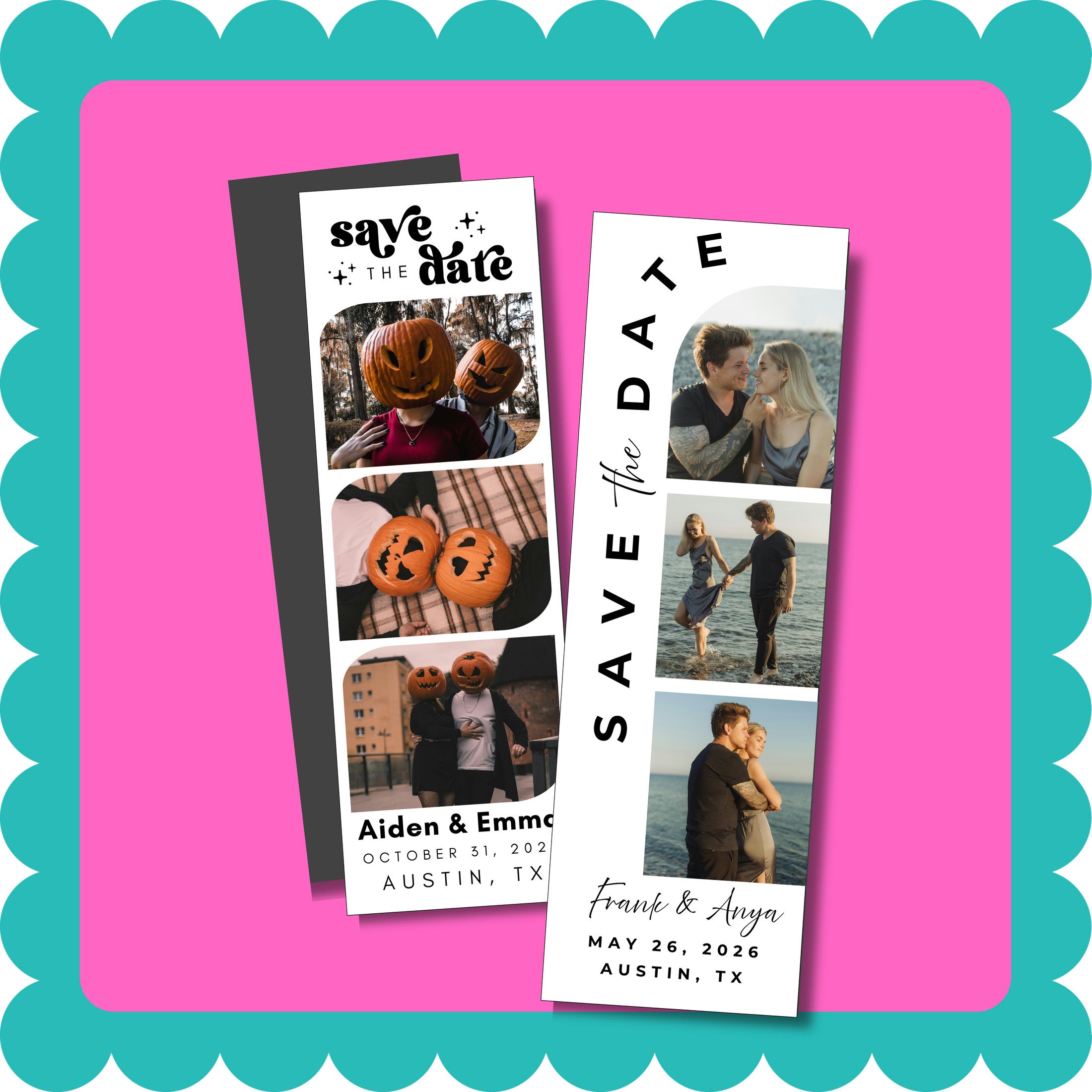 THIN Save the Date Photo Strip Custom Photo Magnet – Personalized Wedd ...