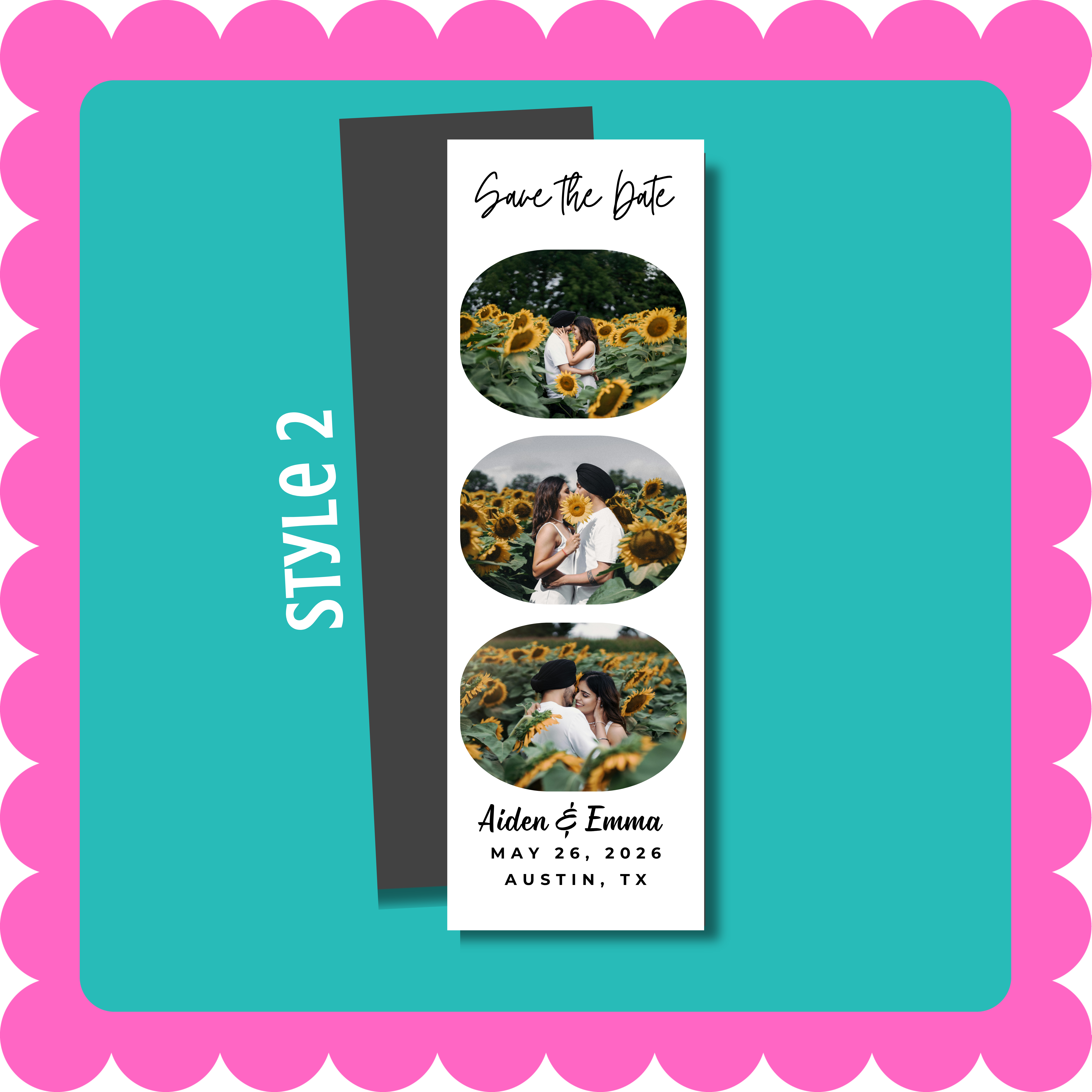 THIN Save the Date Photo Strip Custom Photo Magnet – Personalized Wedd ...